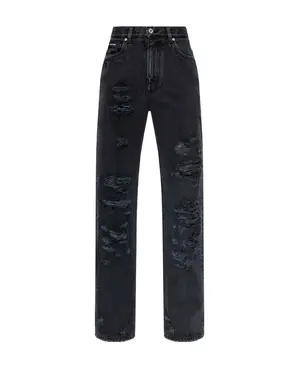 Dolce & Gabbana Dolce Gabbana High-waist Distressed Jeans - Black