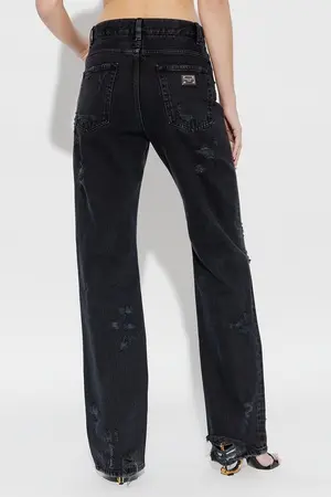 Dolce & Gabbana Dolce Gabbana High-waist Distressed Jeans