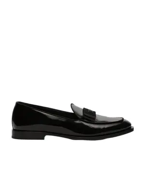 Dolce & Gabbana Logo-plaque Leather Slippers