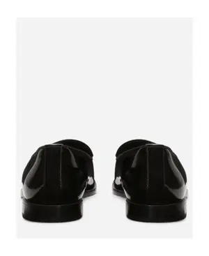 Dolce & Gabbana Logo-plaque Leather Slippers