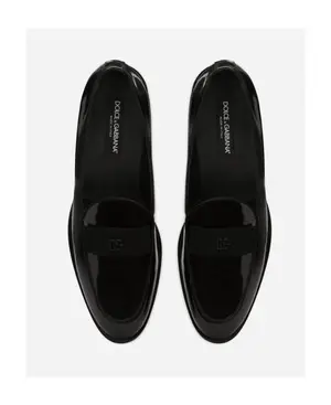 Dolce & Gabbana Logo-plaque Leather Slippers