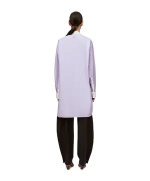 Loewe Striped Asymmetric Shirt In Striped Cotton Poplin