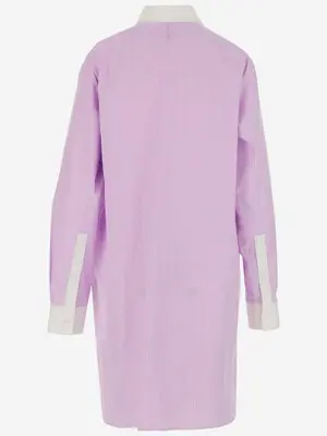 Loewe Striped Asymmetric Shirt In Striped Cotton Poplin