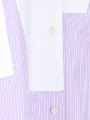 Loewe Striped Asymmetric Shirt In Striped Cotton Poplin