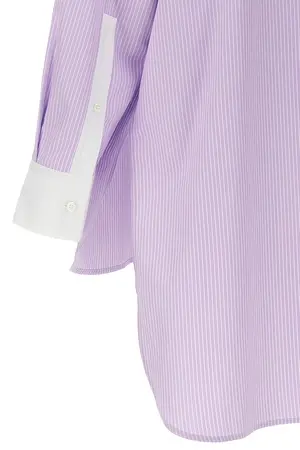 Loewe Striped Asymmetric Shirt In Striped Cotton Poplin