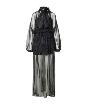 Dolce & Gabbana Polka-dot Print Maxi Dress - Black
