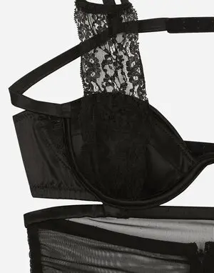 Dolce & Gabbana Dolce Gabbana Corset Detailed Tulle Calf-length Dress