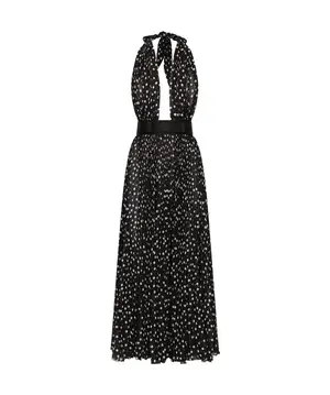 Dolce & Gabbana Dolce Gabbana Polka-dot Printed Chiffon Calf-length Dress