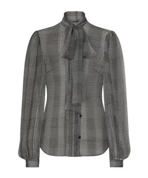 Dolce & Gabbana Dolce Gabbana Semi-sheer Chiffon Shirt - Black