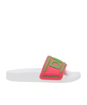 Dolce & Gabbana Logo-appliqué Slides - White