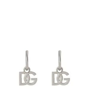 Dolce & Gabbana Dolce Gabbana Dg Logo Pendant Hoop Earrings