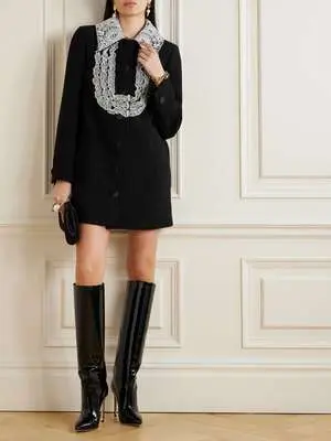 Dolce & Gabbana Bib-collar Virgin Wool-blend Minidress