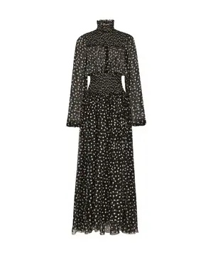 Dolce & Gabbana Polka Dot-print Silk Dress - Black