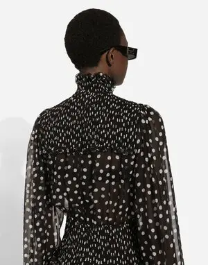 Dolce & Gabbana Polka Dot-print Silk Dress