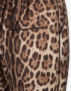 Dolce & Gabbana Dolce Gabbana Leopard-printed Long-sleeved Pajama Jumpsuit
