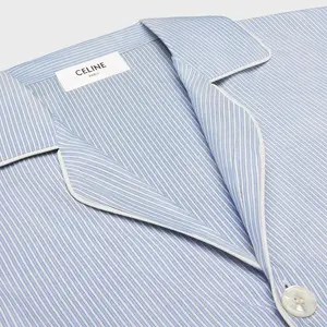 Celine Pajama Shirt In Striped Silk