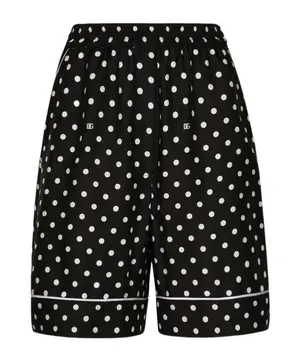 Dolce & Gabbana Dolce Gabbana Polka-dot Printed Pajama Shorts - Black