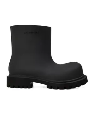 Balenciaga Round-toe Ankle Boots - Black