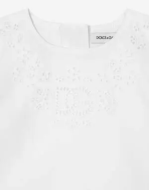 Dolce & Gabbana Embroidered-logo Cotton Dress