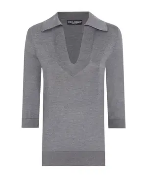 Dolce & Gabbana Logo Embroidered Polo Shirt - Grey