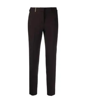 Peserico Cropped Slim-fit Trousers - Black