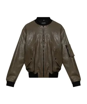 Dolce & Gabbana Dolce Gabbana Logo Patch Zipped Bomber Jacket