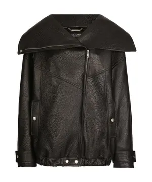 Dolce & Gabbana Dolce Gabbana Oversized Biker Jacket - Black