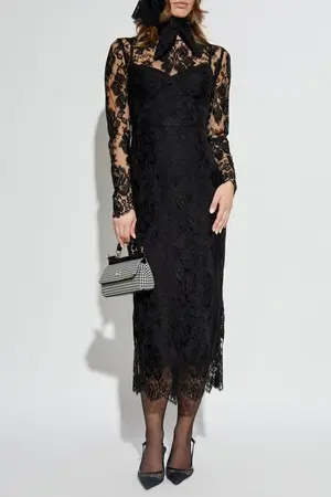Dolce & Gabbana Dolce Gabbana Calf-length Floral Lace Dress