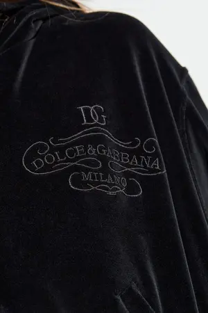 Dolce & Gabbana Dolce Gabbana Logo Embroidered Zip-up Hoodie