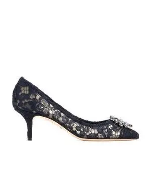 Dolce & Gabbana Dolce Gabbana Taormina Lace Embellished Pumps - Black