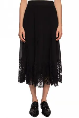 Dolce & Gabbana Dolce Gabbana Pleated Lace Midi Skirt