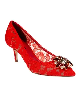 Dolce & Gabbana Dolce Gabbana Bellucci Lace Embellished Pumps