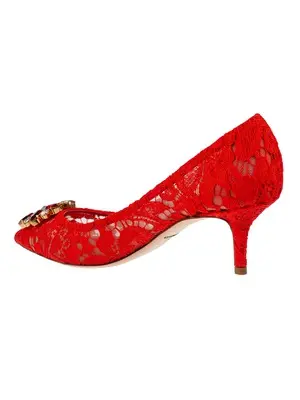 Dolce & Gabbana Dolce Gabbana Bellucci Lace Embellished Pumps