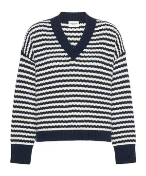 MAX MARA Weekend Max Mara Wkdspiga V-Neck Striped Knitted Jumper