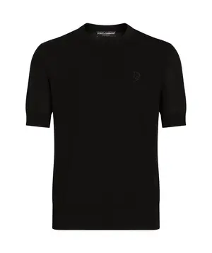 Dolce & Gabbana Logo-embroidered T-shirt - Black