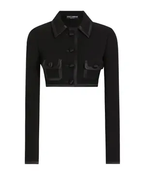 Dolce & Gabbana Button-up Cropped Jacket - Black