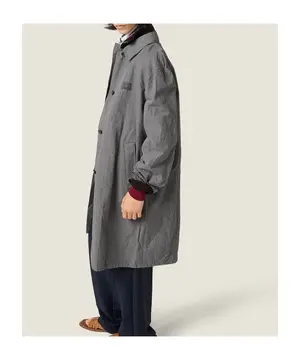 Miu Miu Single-breasted Gingham Check Trench Coat