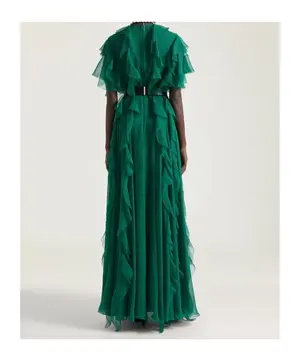 Givenchy Long Ruffled Dress In Silk Chiffon