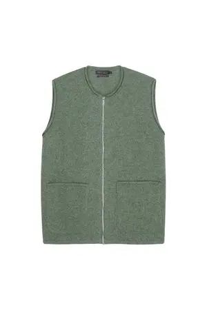 PAUL JAMES Lambswool Zip Neck Knitted Gilet - Landscape