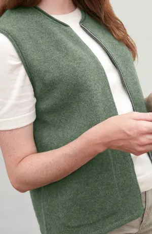 PAUL JAMES Lambswool Zip Neck Knitted Gilet - Landscape