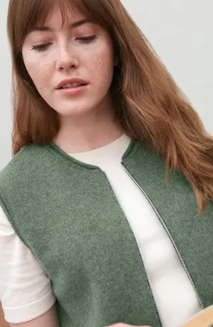 PAUL JAMES Lambswool Zip Neck Knitted Gilet - Landscape