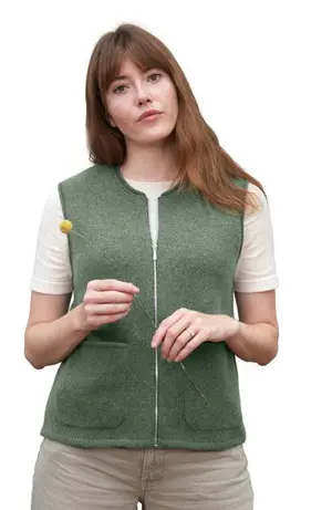 PAUL JAMES Lambswool Zip Neck Knitted Gilet - Landscape