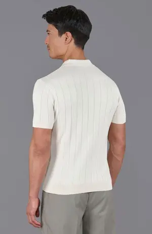 PAUL JAMES Cotton Selection Buttonless Polo Shirt - Ecru