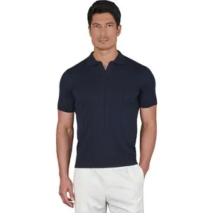 PAUL JAMES Cotton Selection Buttonless Polo Shirt - Navy