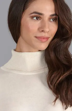 PAUL JAMES Cotton Roll Neck Long Sleeve Sweater - Ecru