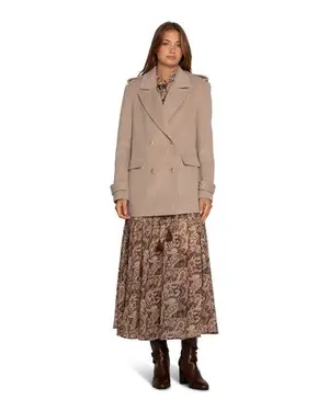 BELLE & BLOOM Harbour Military Wool Blend Pea Coat - Light Beige
