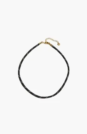 NICKEL & SUEDE Minimalist Paracord Necklace Black/silver