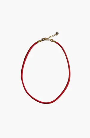 NICKEL & SUEDE Minimalist Paracord Necklace Red/silver