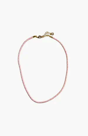 NICKEL & SUEDE Minimalist Paracord Necklace Strawberry/silver