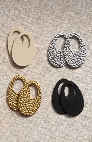 NICKEL & SUEDE Olivia Leather Hoop Earrings